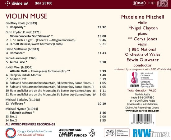 Mitchell / Violin Muse, Madeleine Mitchell | CD (album) | Muziek | bol.com