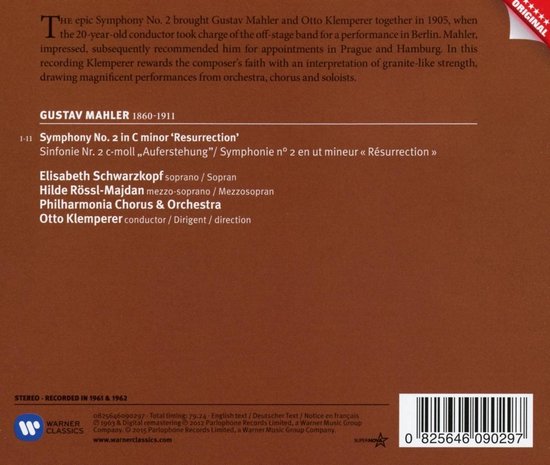 Mahler: Symphony No 2 In C Minor - Resurrection, Klemperer,otto | Muziek | bol