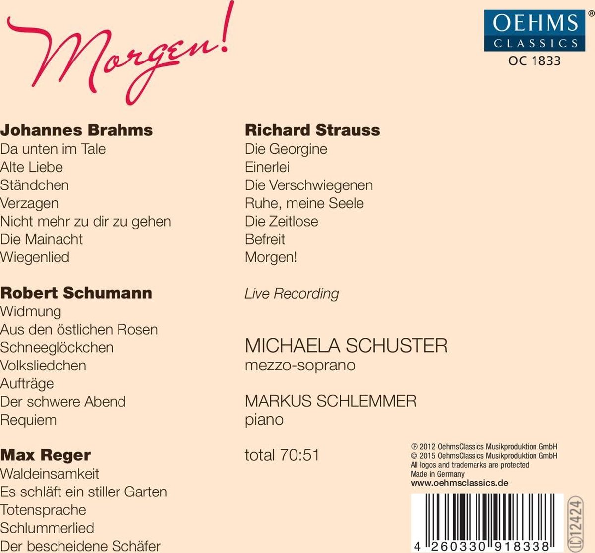 Michaela Schuster & Markus Schlemmer - Morgen! (CD), Michaela Schuster ...