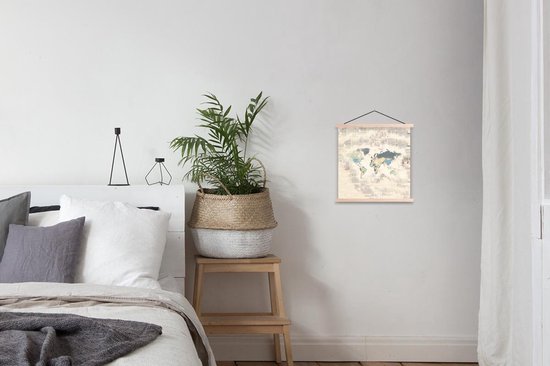 Posterhanger incl. Poster 40x40 cm - Schoolplaat - Wereldkaart ...