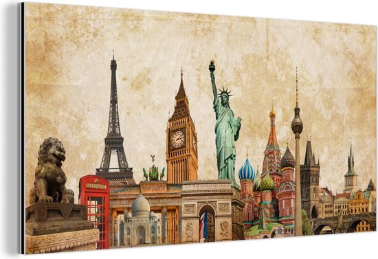 Wanddecoratie Metaal - Aluminium Schilderij Industrieel - Amerika ...