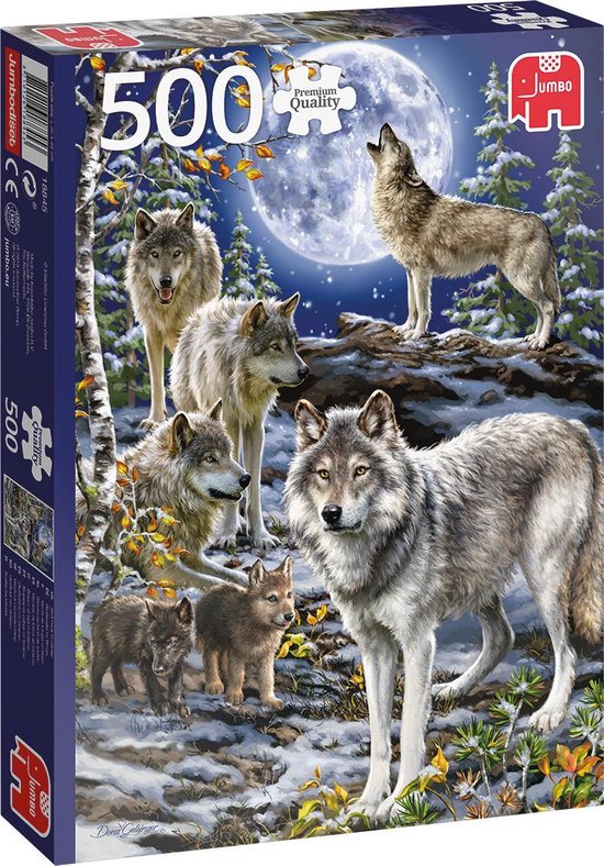 Jumbo Premium Collection Puzzel Wolf Pack in Winter - Legpuzzel - 500 ...
