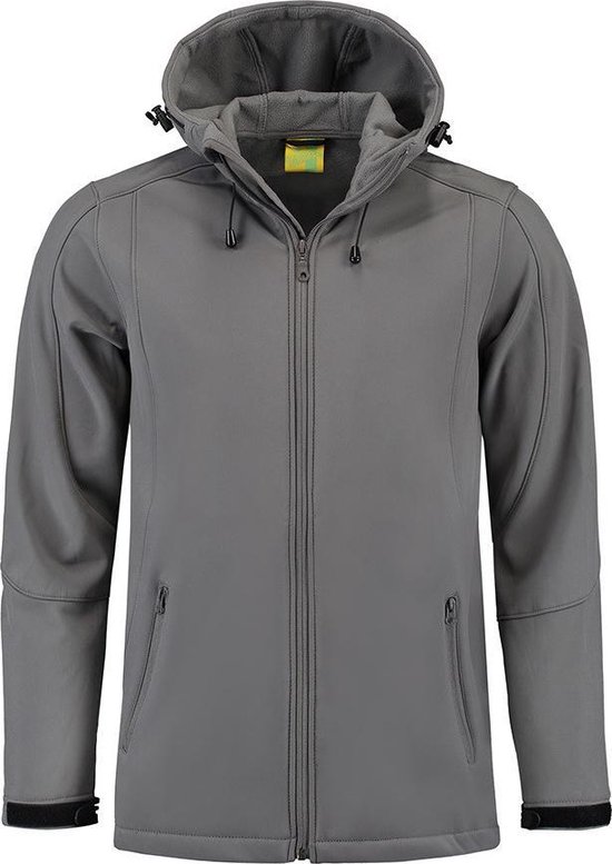 L&S Jas Capuchon Softshell Heren - Mannen - Grijs - M | bol