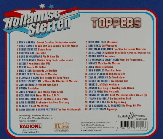 Hollandse sterren - Toppers (2 CD), various artists | CD (album) | Muziek | bol