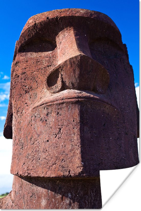 Close up of a Moai statue in Rapa Nui Poster 40x60 cm - Tirage photo ...