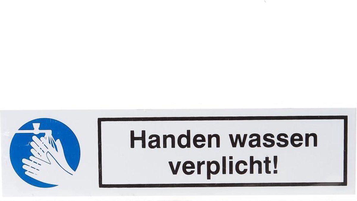 Sticker Handen wassen verplicht d5007 | bol