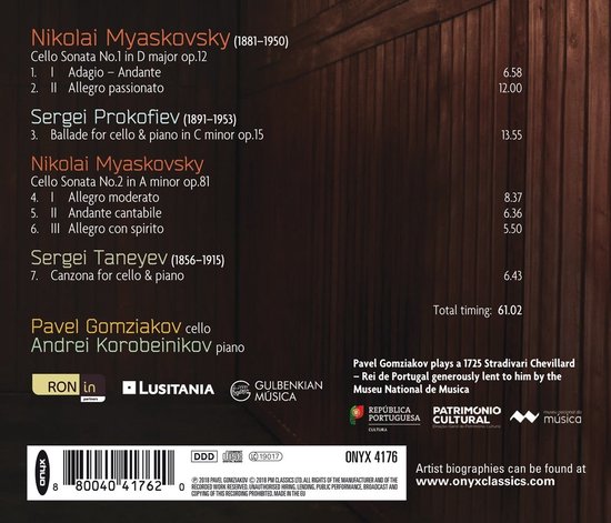Pavel Gomziakov & Andrei Korobeinikov - Myaskovsky: Cello Sonatas Nos. 1 & 2 /... | bol
