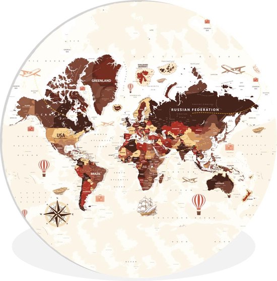 WallCircle - Wall Circle - Wall Circle Indoor - Carte du Wereldkaart ...