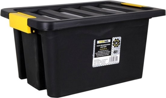 Storage Box with Lid Brico 40 L Black | bol