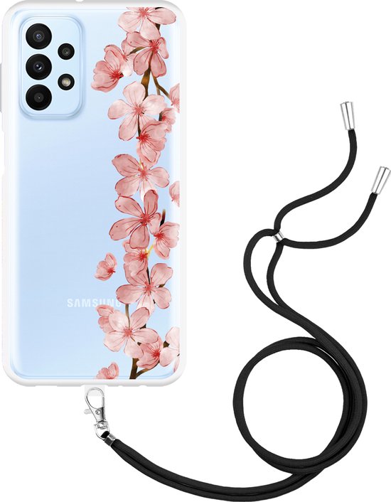 Cazy Hoesje met Koord geschikt voor Samsung Galaxy A23 - Flower Branch | bol