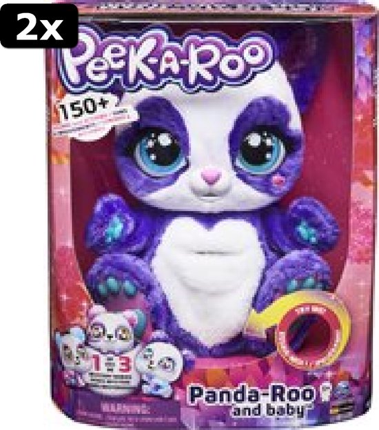 2x Peek-A-Roo - interactieve Panda-Roo-knuffel met verrassingsbaby en ...