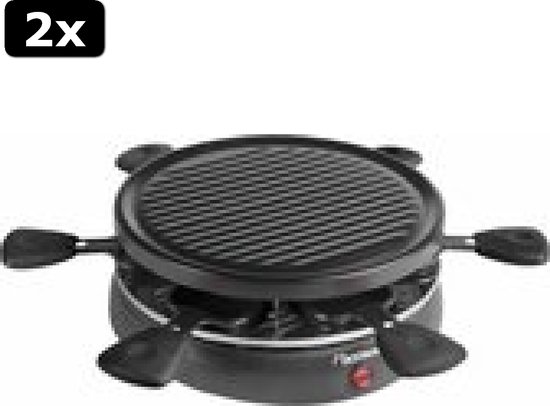 2x Bestron ARC650 Raclette Grill + 6 Pannetjes Zwart | bol.com