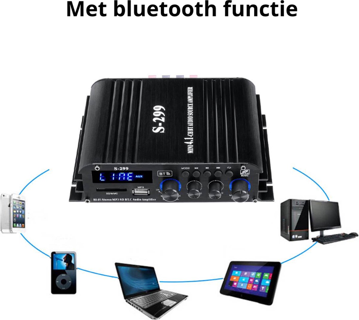 Amerce Versterker Bluetooth - HiFi Power Amplifier - Versterker ...