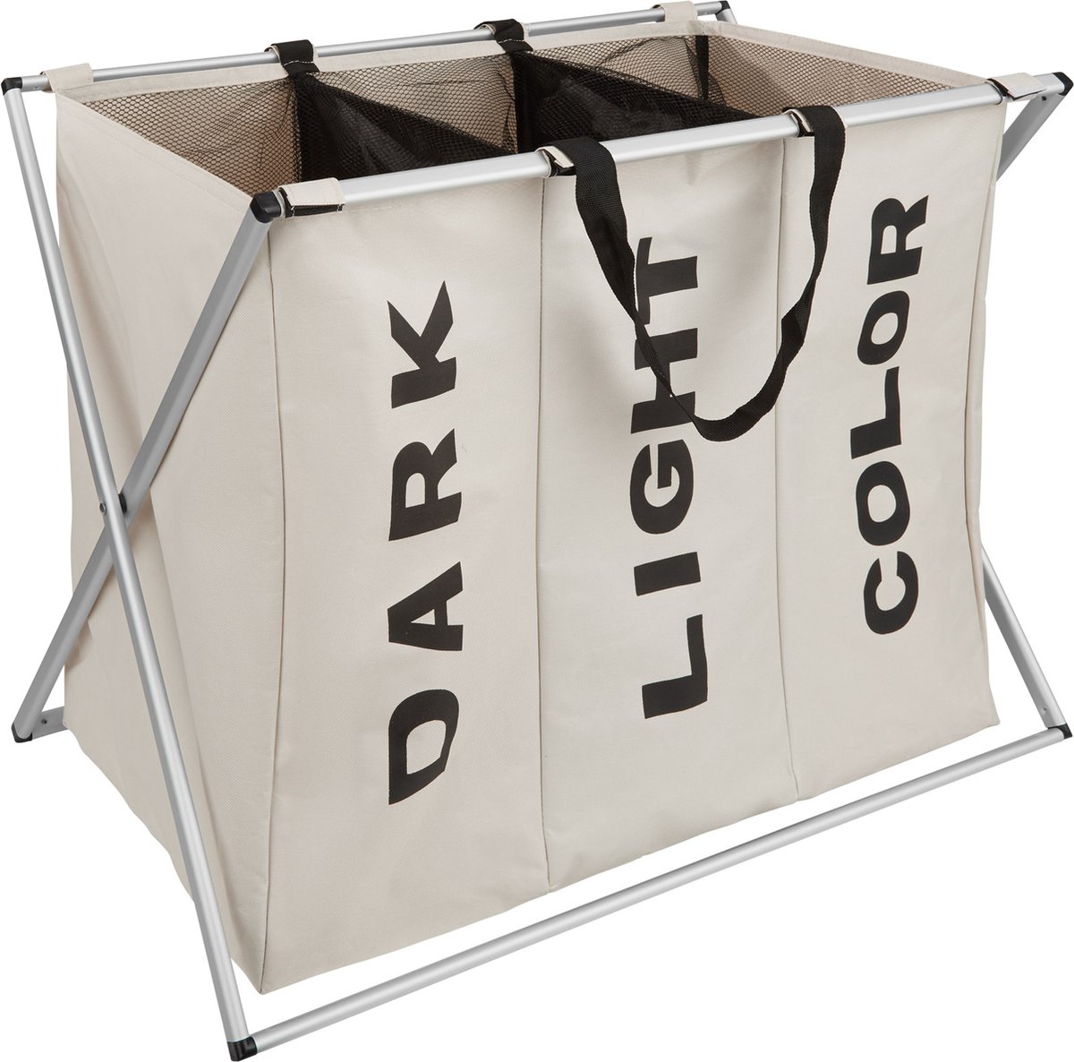 Wasmand-Beige Triple Wasmand-Opvouwbare Wasmand, Roestvrij Aluminium ...