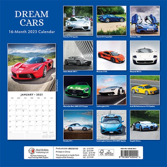 Dream Cars Kalender 2023 | bol.com