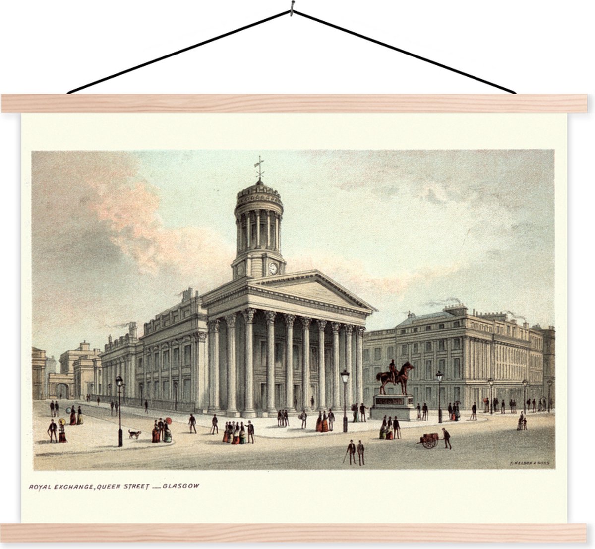 Illustration historique de la ville écossaise de Glasgow affiche ...