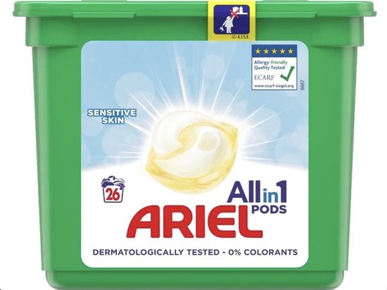 Ariel - All in 1 Pods - Sensitive Skin - 26 stuks | bol.com