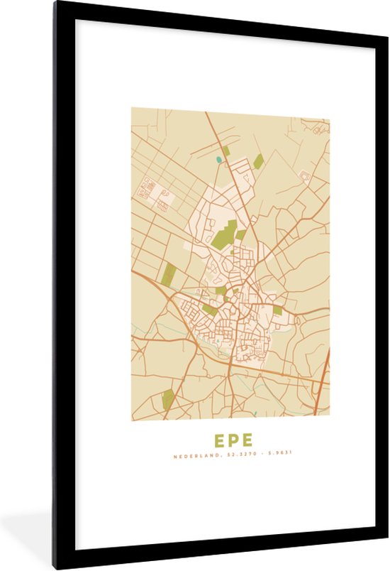Fotolijst incl. Poster - Epe - Plattegrond - Stadskaart - Kaart ...