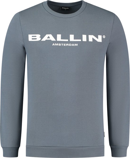 Ballin Amsterdam - Heren Slim Fit Original Sweater - Blauw - Maat L ...