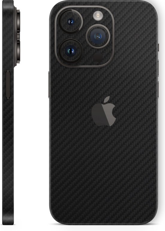 iPhone 14 Pro Max Skin Carbon Zwart - 3M Sticker - Wrap | bol.com