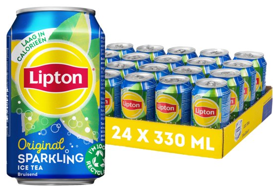 Lipton Ice Tea Sparkling - 24 x 330ml - Voordeelverpakking | bol.com