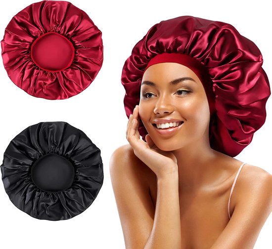 BOTC Satijnen Slaapmuts - 2 stuks - XL - Hoofdomtrek 54cm - Slaapmuts ...