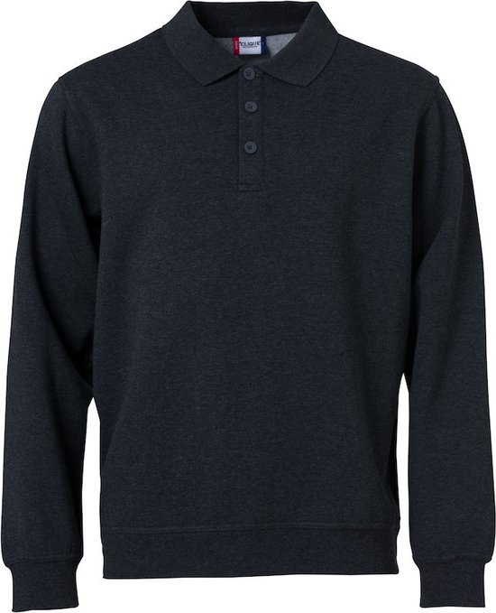 Clique Basic Polo Sweater Antraciet Melange - Maat S | bol