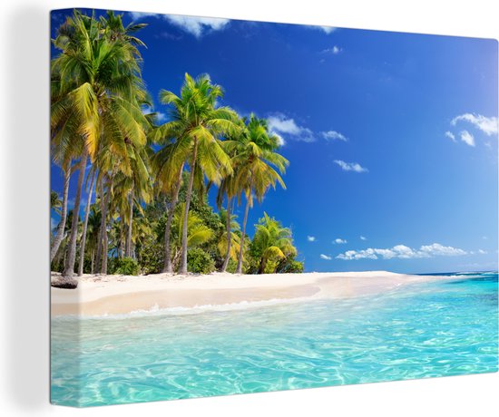 OneMillionCanvasses - Canvas - Strand - Zee - Palmboom - 30x20 cm - Canvas schilderij... | bol.com