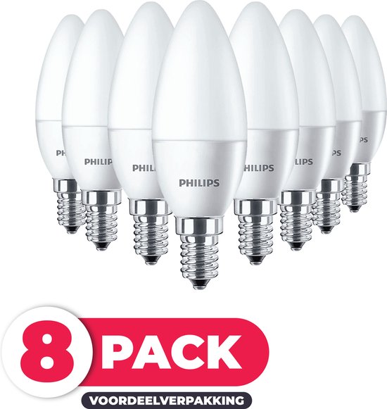 Philips LED E14 - 5.5W (40W) - Warm Wit Licht - Niet Dimbaar - 8 stuks | bol.com
