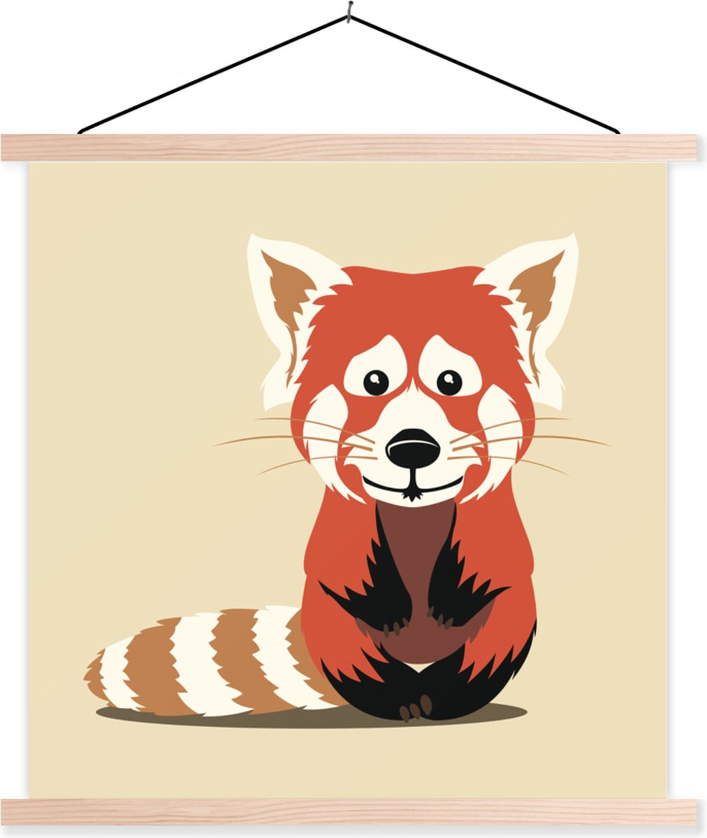 illustration d'un poster scolaire drôle de panda roux lattes plates ...