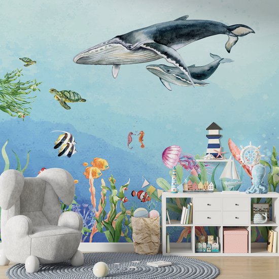 Walloha - Behang kinderkamer - Diep in de zee - 292,2 x 280 cm | bol.com