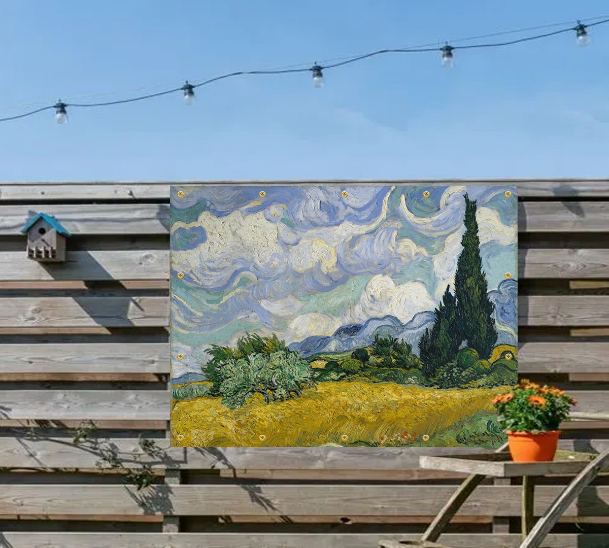 Korenveld met cipressen, Vincent van Gogh - Foto op Tuinposter - 60 x ...