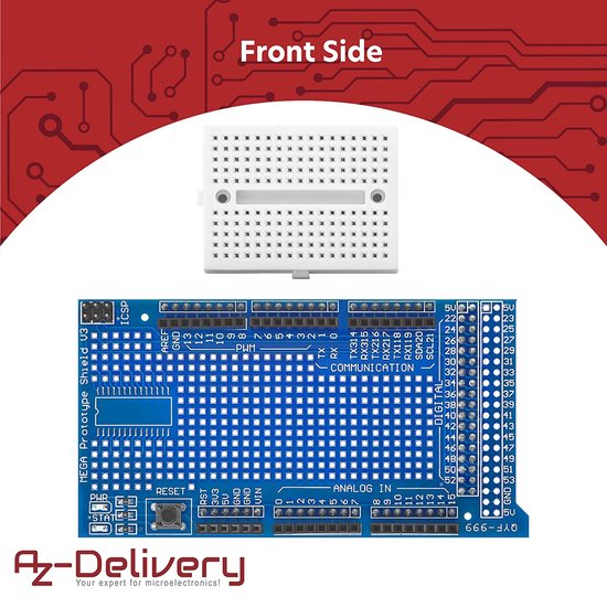 AZDelivery 5 x Prototyping Shield met Mini Breadboard compatibel met Arduino en MEGA... | bol