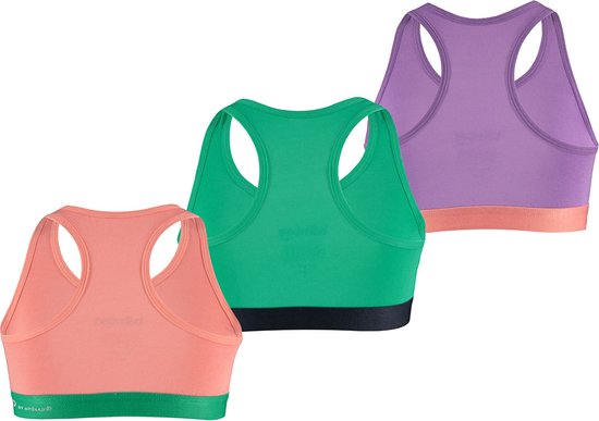 Apollo - Bamboe Topje Meisjes - Multi Fashion - 3-Pak - Maat 110/116 ...