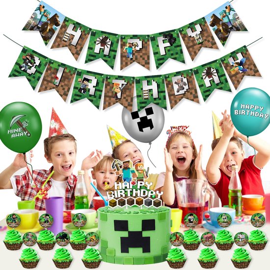 Minecraft Verjaardag Decoratie - Minecraft Feestdecoratie - Minecraft ...