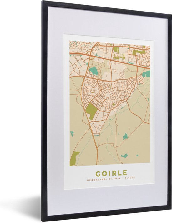 Fotolijst incl. Poster - Goirle - Plattegrond - Stadskaart - Kaart ...