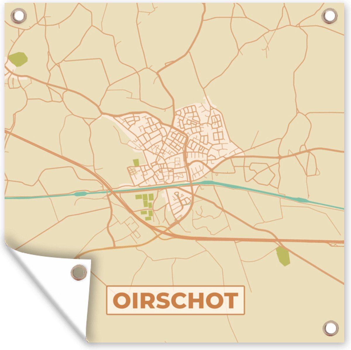 Tuindoek Oirschot - Plattegrond - Kaart - Vintage - Stadskaart ...
