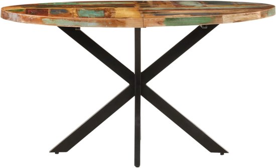 vidaXL Table de salle à manger 140 x 80 x 75 cm Bois massif recyclé ...