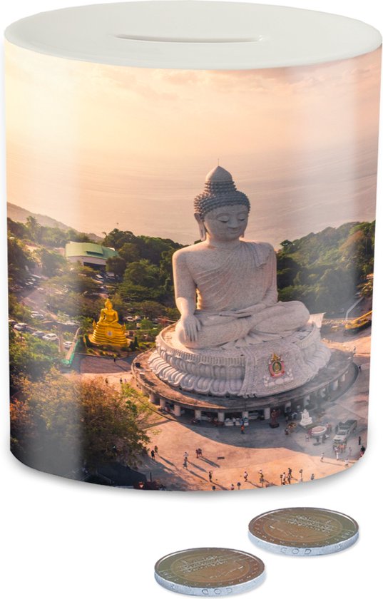 Spaarpot - Spaarblik - Grote Boeddha van bovenaf - Spaarpotten ...