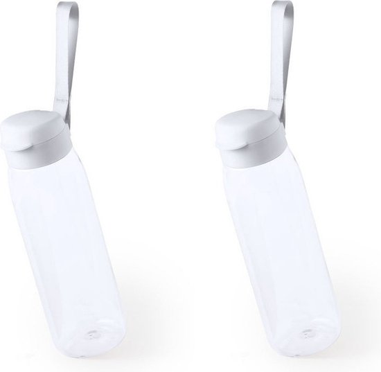 Set de 2x gourde / gourde 820 ml blanc en plastique Tritan - Gourde de Sport | bol.com