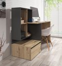 MEUBELLA Bureau Pierre 2 - Eiken & Antraciet - 145 cm | bol
