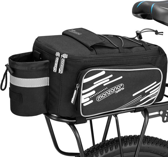 Monzana - Fietstas Bagagedrager - 12L – Waterdicht – Zwart | bol.com