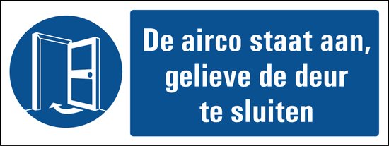 Airco sticker deur sluiten 200 x 75 mm | bol