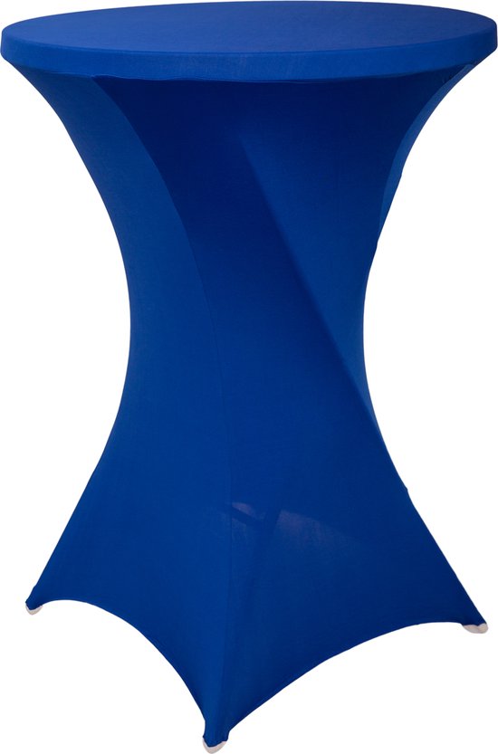 Statafelrok Blauw x 4 – ∅80-85 x 110 cm – Stretch 4 stuks – Tafelrok voor Statafel –... | bol.com