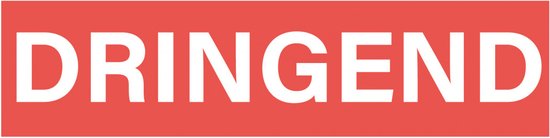 Dringend sticker, oranje wit 200 x 50 mm | bol.com