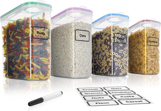 Voorraaddozen set – keukenopslag dozen – rijst suiker pasta opslag ...