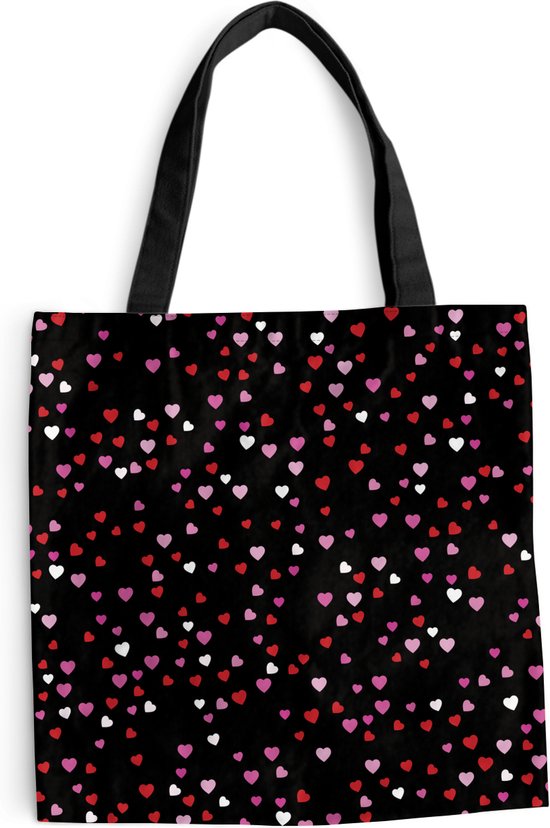 Schoudertas - Strandtas - Shopper Een illustratie met hartjes op een ...