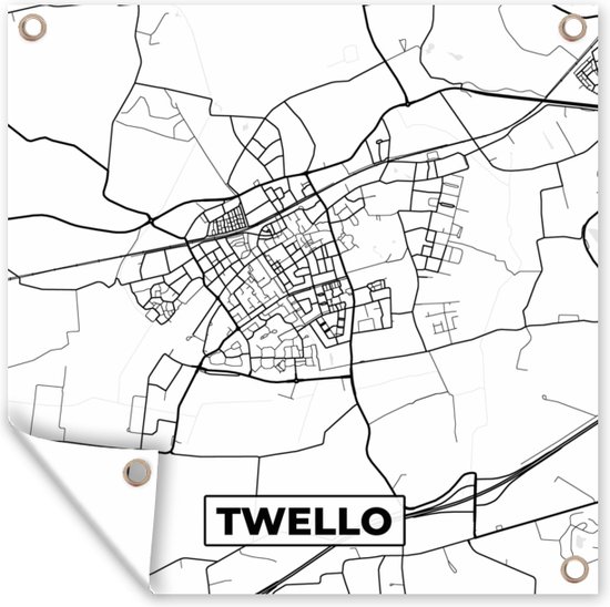 Tuindoek Kaart - Stadskaart - Twello - Plattegrond - 100x100 cm | bol