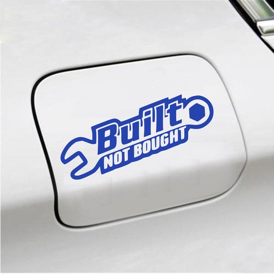 Bumpersticker - Built Not Bought - 8 X 20 - Blauw | bol