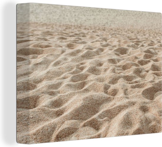 Canvas Schilderij Zand - Strand - Zomer - 80x60 cm - Wanddecoratie | bol